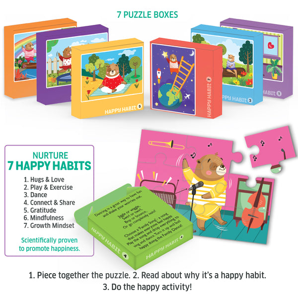 Happy Habits-7 in 1 Jigsaw Puzzle and Activity Set for Kids Age 3 and ...