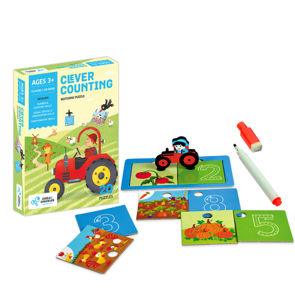 Clever Counting - Preschooler, Self Correcting Matching Numbers Puzzle ...
